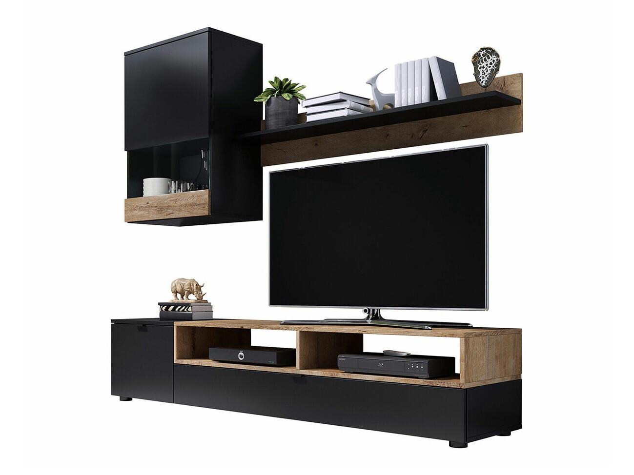 Set camera de zi Charlotte 126 (Negru + Lefkas stejar) - Mobilier ...