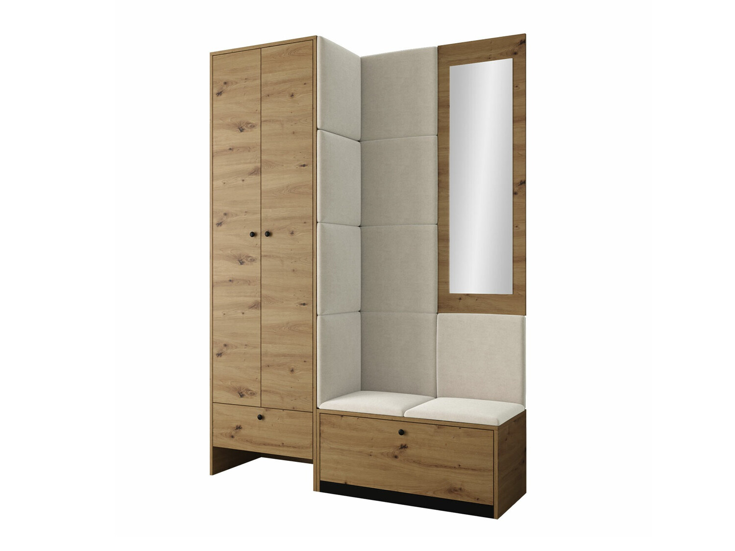 Set de hol Hartford 318 (Stejar artizan + Manila 02) - Mobilier hol ...