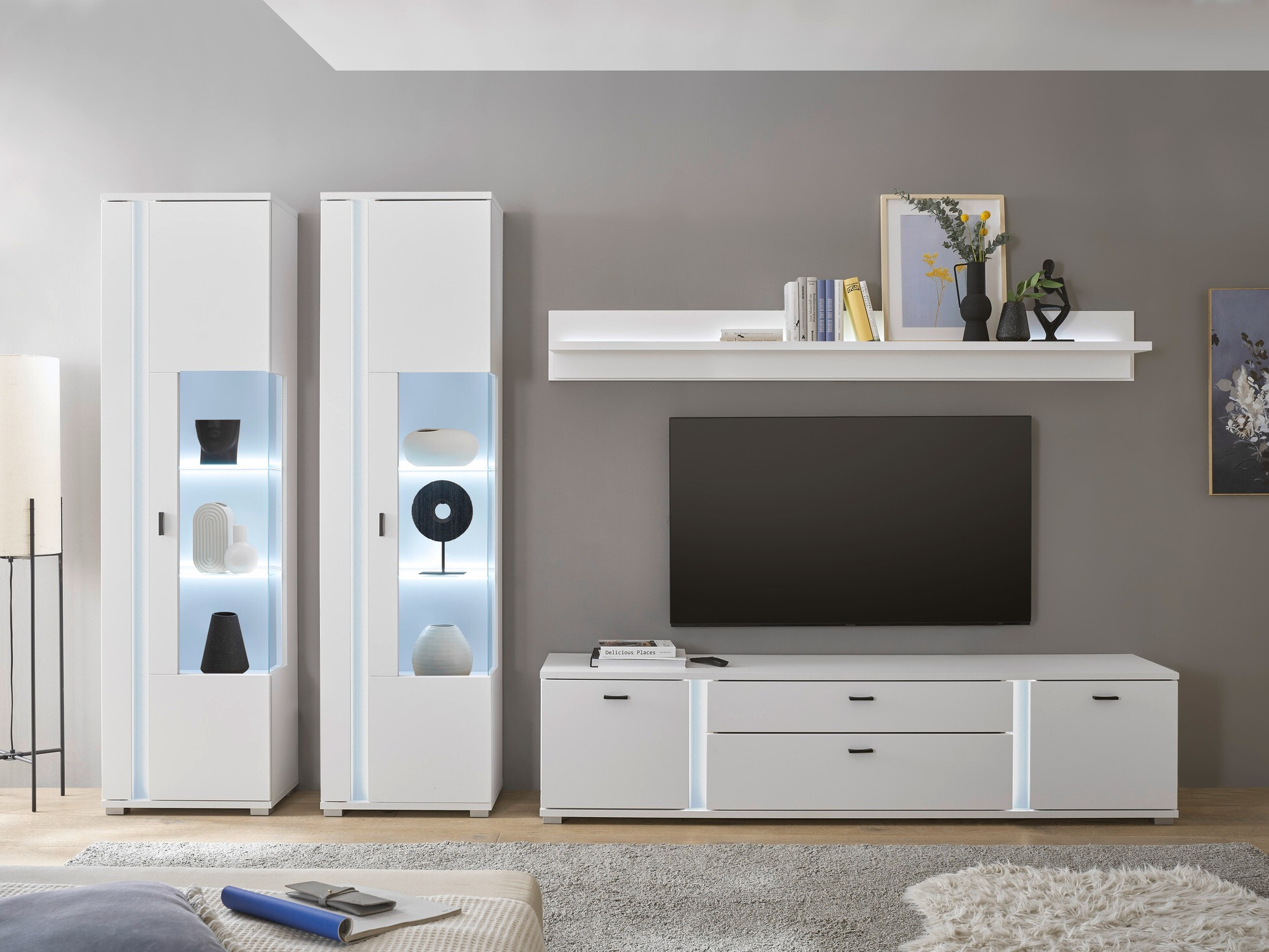 Set camera de zi Lewiston AH113 (Alb) - Mobilier pentru camera de zi ...