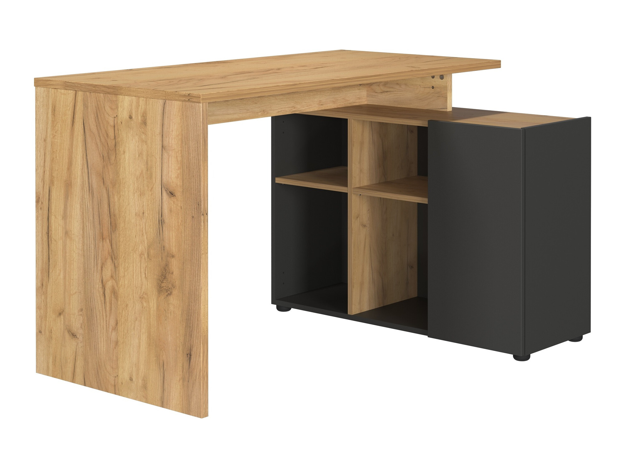 Birou de colt Sacramento CF101 (Grafit + Navarra stejar) - Birouri ...